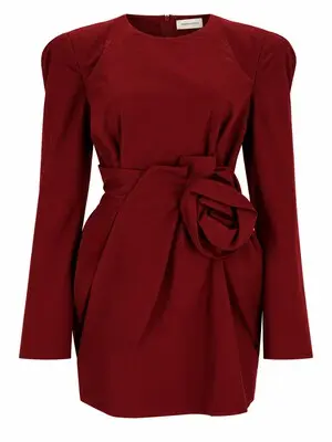 Magda Butrym Mini Abito Con Applicazione Floreale - Red