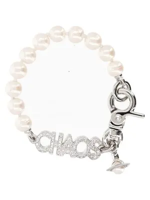 VIVIENNE WESTWOOD Bracciale "chaos Pearl - Silver