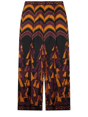 Emilio Pucci Pantalone In Seta Stampa Baiadera - Multicolour