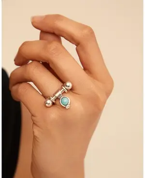 UNODE50 Sterling And Amazonite Stone Charm