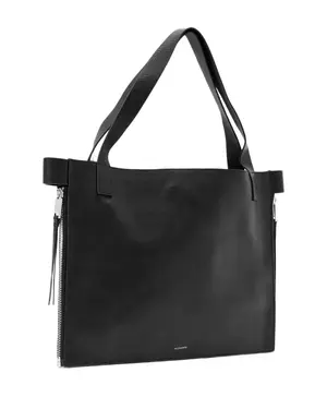 ALLSAINTS Marlo Leather Tote - Black/silver