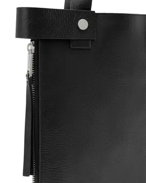 ALLSAINTS Marlo Leather Tote - Black/silver