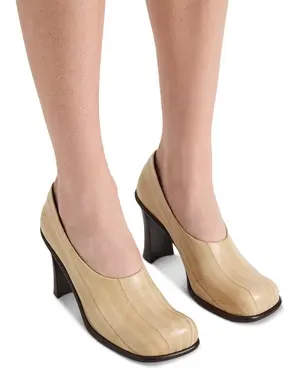 Proenza Schouler Esme Eel Leather Block Heel Pumps