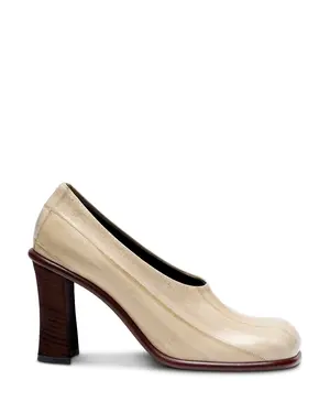 Proenza Schouler Esme Eel Leather Block Heel Pumps