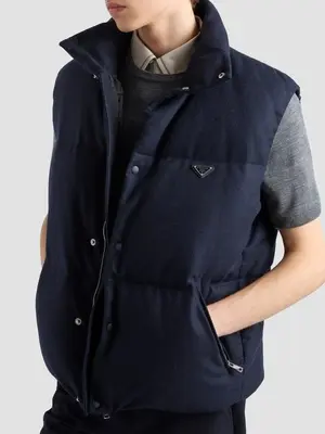 Prada Re-wool Down Vest - Blue