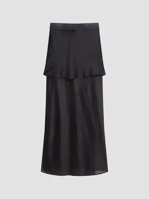 Helmut Lang Sheer Layered A-line Maxi Skirt