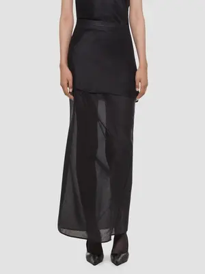 Helmut Lang Sheer Layered A-line Maxi Skirt