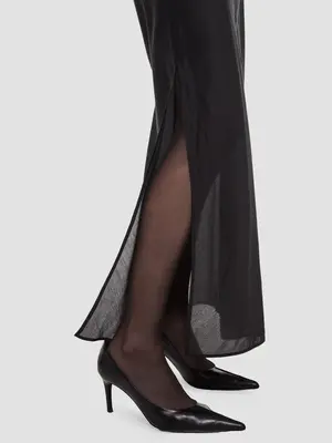 Helmut Lang Sheer Layered A-line Maxi Skirt