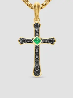 David Yurman Knife Edge Cross Amulet In 18k Yellow Gold