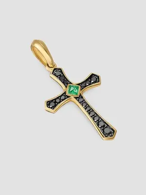 David Yurman Knife Edge Cross Amulet In 18k Yellow Gold