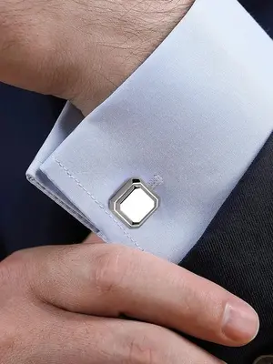 GABRIEL & CO Contemporary Sterling Octagon Cufflinks