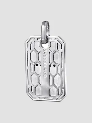 GABRIEL & CO Modern Relics Sterling & Black Spinel Cross Dog Tag Pendant