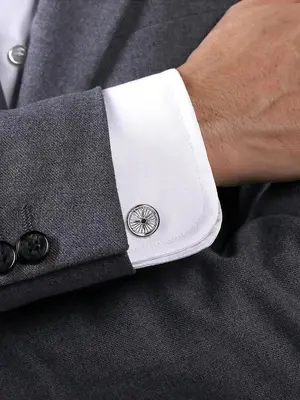GABRIEL & CO Polaris Sterling & Spinel Compass Cufflinks