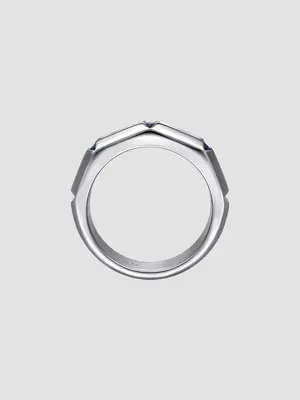 GABRIEL & CO Geo Sterling & Sapphire Wide Band Ring