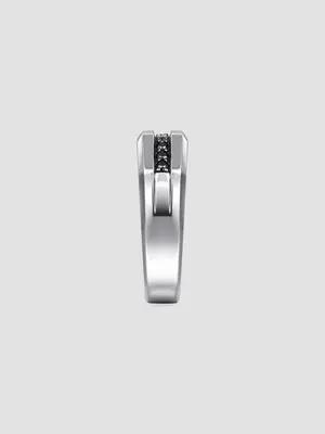 GABRIEL & CO Facets Sterling & Black Spinel Band Ring
