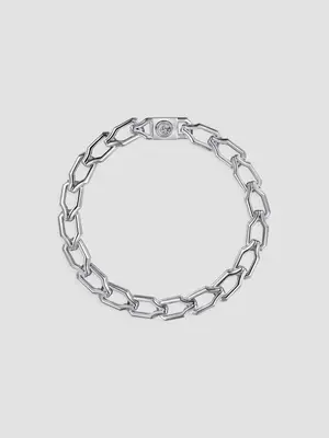 GABRIEL & CO Contemporary Sterling Faceted Link Chain Bracelet - Silver
