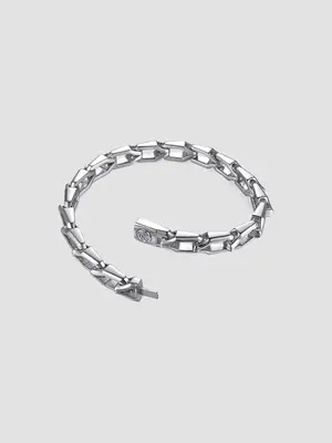 GABRIEL & CO Contemporary Sterling Faceted Link Chain Bracelet