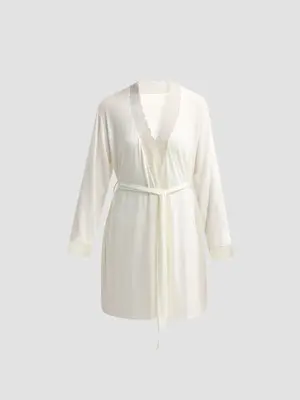 Eberjey Lara Lace-trimmed Robe