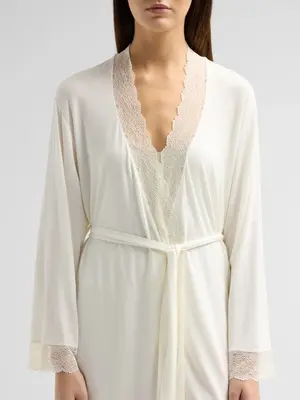 Eberjey Lara Lace-trimmed Robe