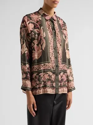 Johnny Was The Audrey Print Button-front Shirt