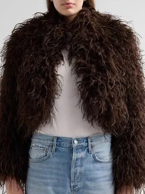 Apparis Ginette Faux-mongolian Fur Short Jacket