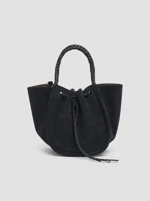 Proenza Schouler Small Suede Ruched Tote Bag - Deep Navy