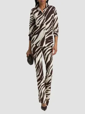 Chiara Boni La Petite Robe Rosyna Zebra-stripedjersey Shirt