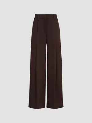 Brunello Cucinelli Silk Satin Pleated Barrel Trousers With Monili - Coffee