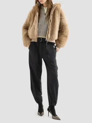 Brunello Cucinelli Virgin Wool And Cashmere Twill Flannel Loose Cargo Trousers