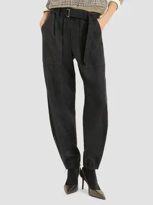 Brunello Cucinelli Virgin Wool And Cashmere Twill Flannel Loose Cargo Trousers