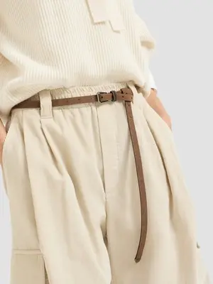 Brunello Cucinelli Sparkling Textured Leather Belt With Shiny Loop