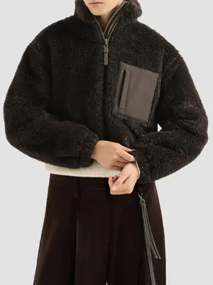 Brunello Cucinelli Sparkling Alpaca And Virgin Wool Cropped Outerwear Jacket