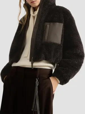 Brunello Cucinelli Sparkling Alpaca And Virgin Wool Cropped Outerwear Jacket