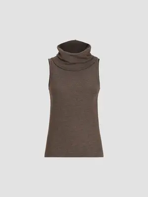 Brunello Cucinelli Sparkling Virgin Wool Jersey Turtleneck Top