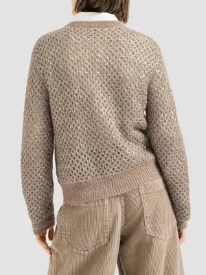 Brunello Cucinelli Dazzling Net Cardigan In Mohair