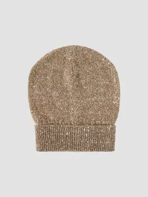 Brunello Cucinelli Dazzling Texture Mohair And Wool Knit Beanie - Light Brown