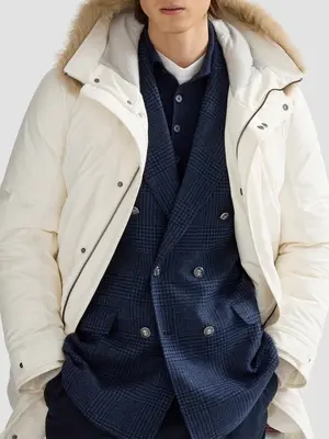 Brunello Cucinelli Stretch Bonded Nylon Parka Jacket With Thermore Padding