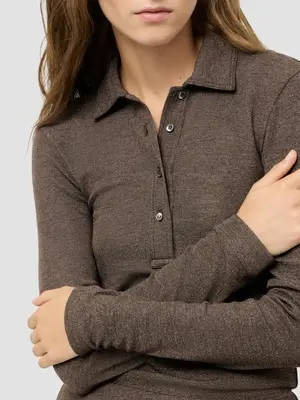 Brunello Cucinelli Sparkling Virgin Wool Jersey Polo Shirt