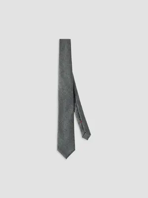 Brunello Cucinelli Virgin Wool Flannel Tie - Medium Grey