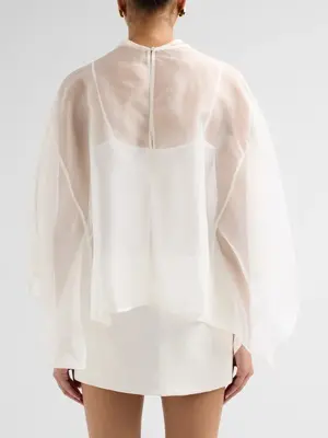 Staud Fia Silk Chiffon Poncho Top