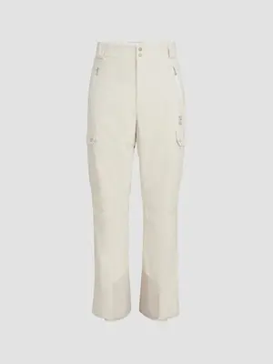 Brunello Cucinelli Bonded Corduroy Mountain Trousers With Thermore Padding, Cargo Pockets And Logo - White