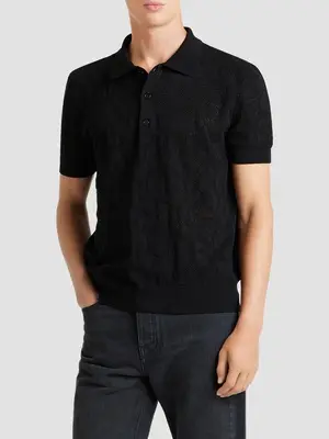Givenchy Polo Shirt In Leopard-effect Cotton Mesh