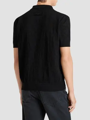 Givenchy Polo Shirt In Leopard-effect Cotton Mesh