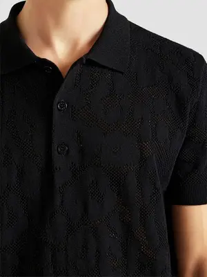 Givenchy Polo Shirt In Leopard-effect Cotton Mesh