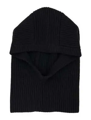 THE FRANKIE SHOP Ribbed Knit Balaclava Hat - Nero