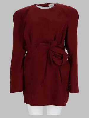 Magda Butrym Floral Appliqué Mini Gown - Red
