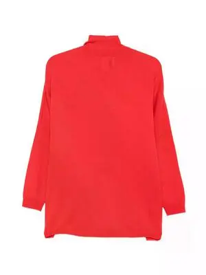 VANISE High-neck Patch-pocket Sweater - Red