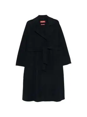 Max Mara Double-drape Wool Cashmere Silk Jacket With Belt - Blu