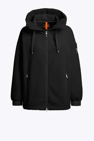 PARAJUMPERS Style Oversized Drawstring Hood Zip-front Jacket For - Nero