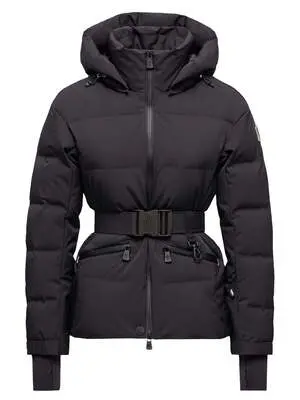 Moncler Down-filled Adjustable Hood Mini Belted Puffer Coat - Blu